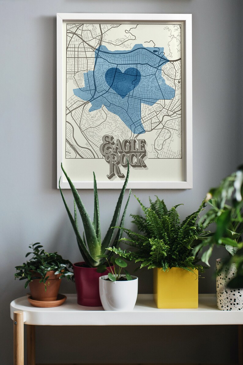 Eagle Rock Los Angeles Neighborhood Map Poster Wall Art - Etsy