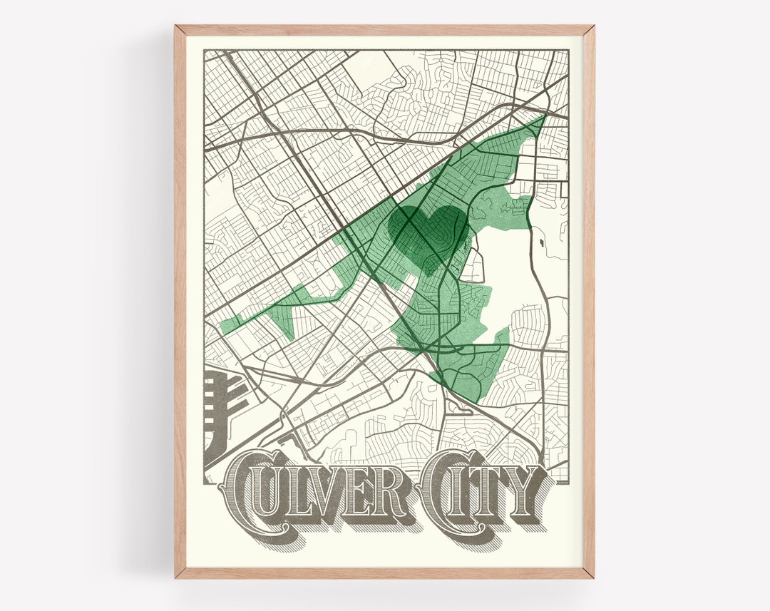 Culver City Los Angeles Neighborhood Map Poster Wall Art - Etsy