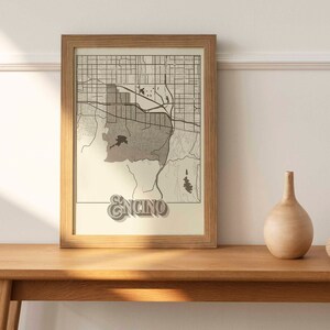 Los Angeles Encino Urban Map Poster - Available in Multiple Colors - Etsy