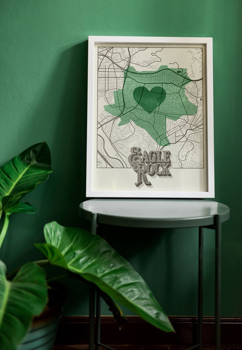 Eagle Rock Los Angeles Neighborhood Map Poster Wall Art - Etsy