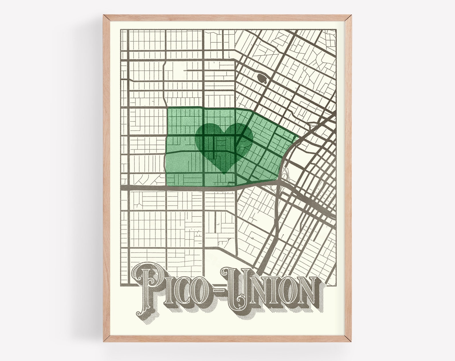 Pico-union Los Angeles Neighborhood Map Poster Wall Art - Etsy