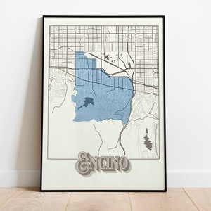 Los Angeles Encino Urban Map Poster - Available in Multiple Colors - Etsy