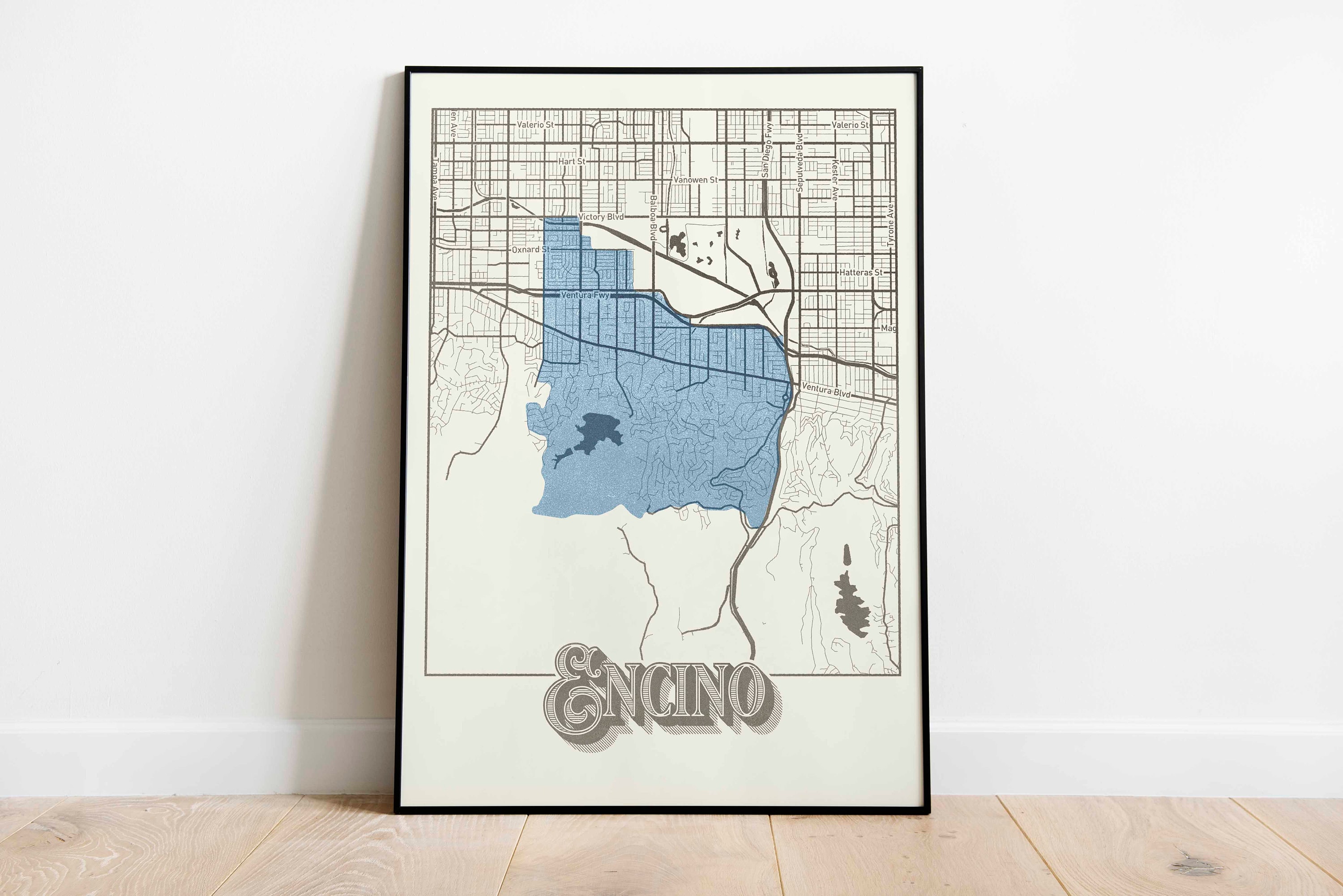 Los Angeles Encino Urban Map Poster - Available in Multiple Colors - Etsy