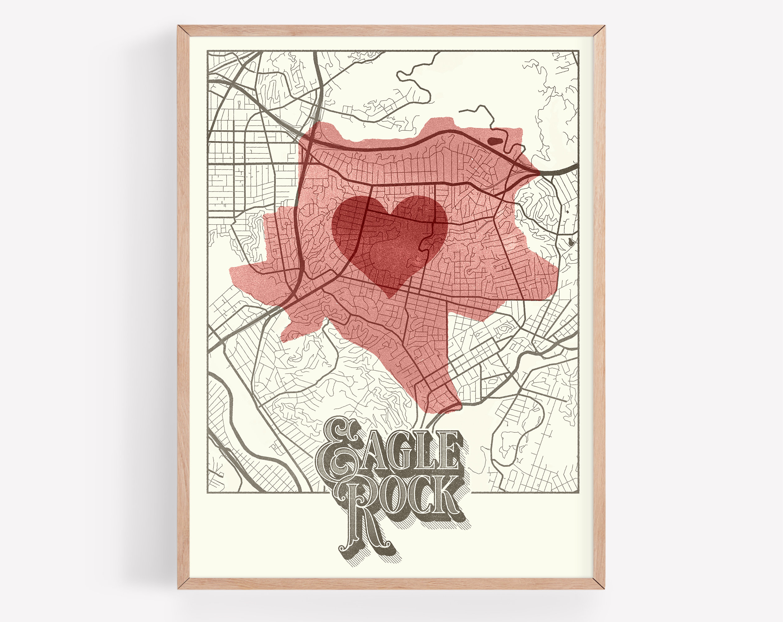 Eagle Rock Los Angeles Neighborhood Map Poster Wall Art - Etsy