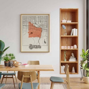 Los Angeles Encino Urban Map Poster - Available in Multiple Colors - Etsy