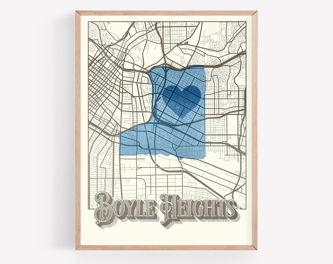 Boyle Heights Los Angeles Neighborhood Map Poster Wall Art - Etsy