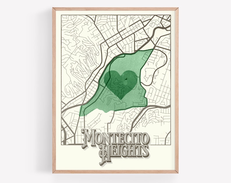 Montecito Heights Los Angeles Neighborhood Map Poster Wall Art - Etsy