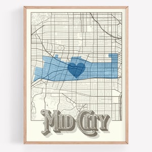 Mid City Los Angeles Neighborhood Map Poster Wall Art - Etsy UK