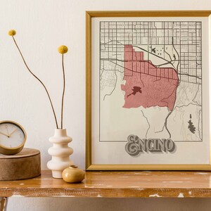 Los Angeles Encino Urban Map Poster - Available in Multiple Colors - Etsy