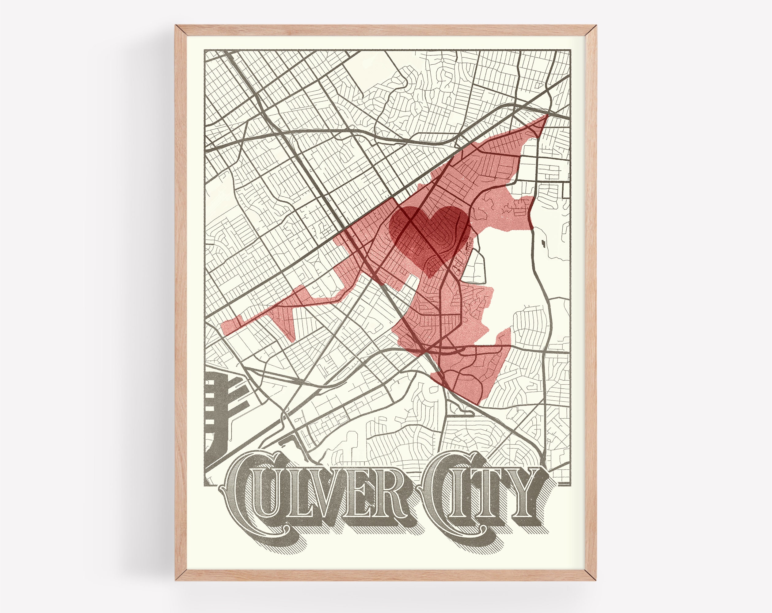 Culver City Los Angeles Neighborhood Map Poster Wall Art - Etsy