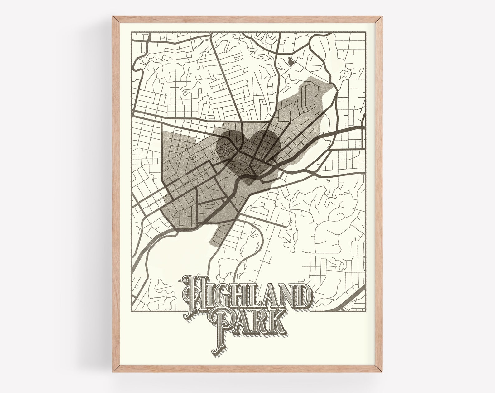 Highland Park Los Angeles Neighborhood Map Poster Wall Art - Etsy