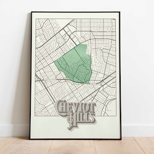 Los Angeles Cheviot Hills Map Poster - Available in Multiple Colors - Etsy