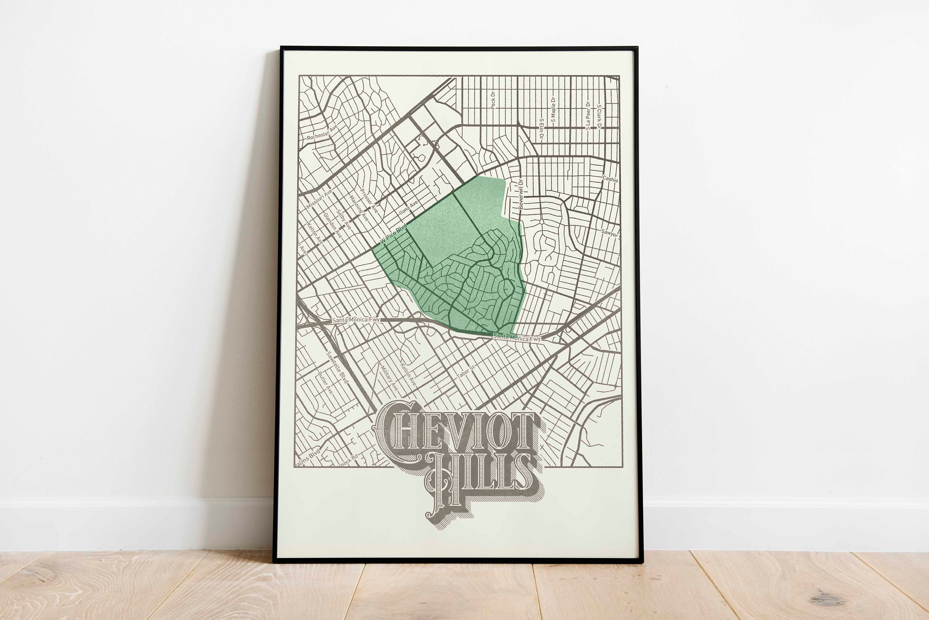 Los Angeles Cheviot Hills Map Poster - Available in Multiple Colors - Etsy