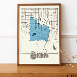 Los Angeles Encino Urban Map Poster - Available in Multiple Colors - Etsy