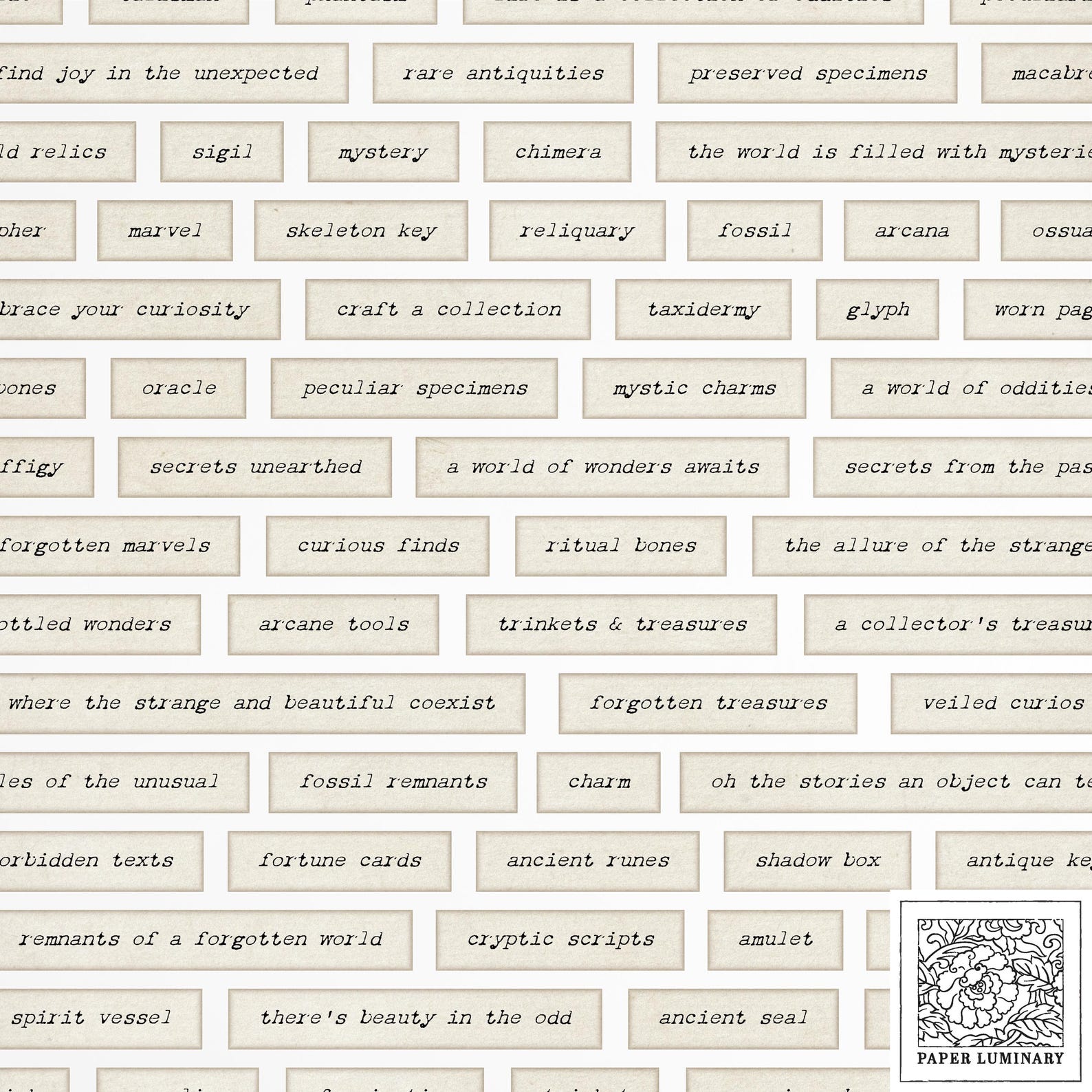 90+ Curiosity and Oddity Themed Printable Words & Phrases - Vintage ...