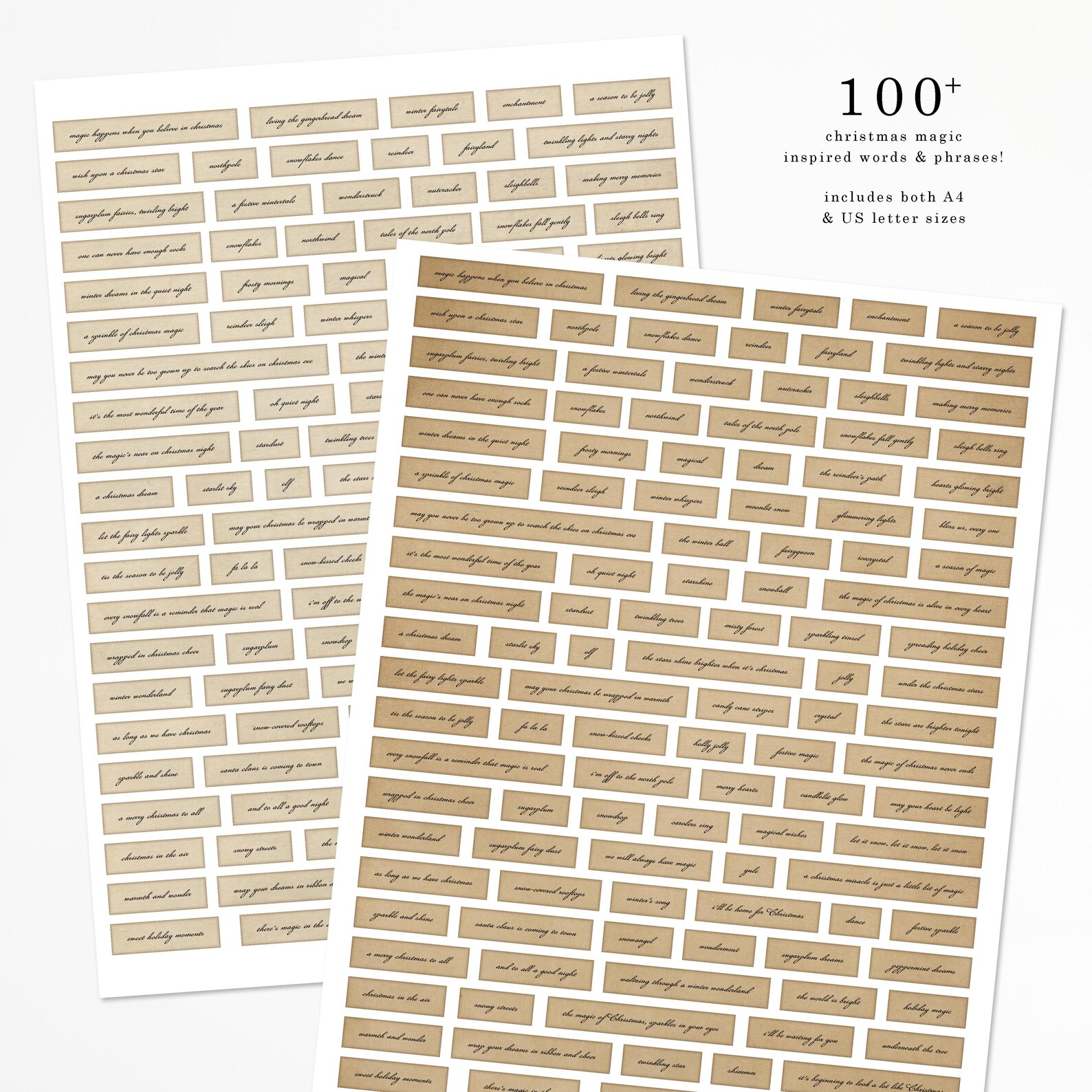 ᴄʜʀɪꜱᴛᴍᴀꜱ - 100+ Magical Christmas Themed Printable Words & Phrases ...