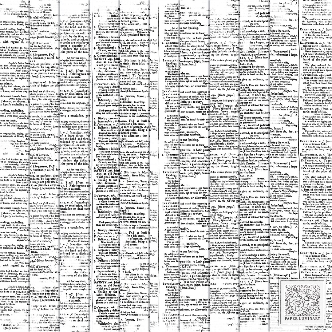 Zestaw Print Over Paper Dictionary 01 (czarno-biały) - Vintage Style ...