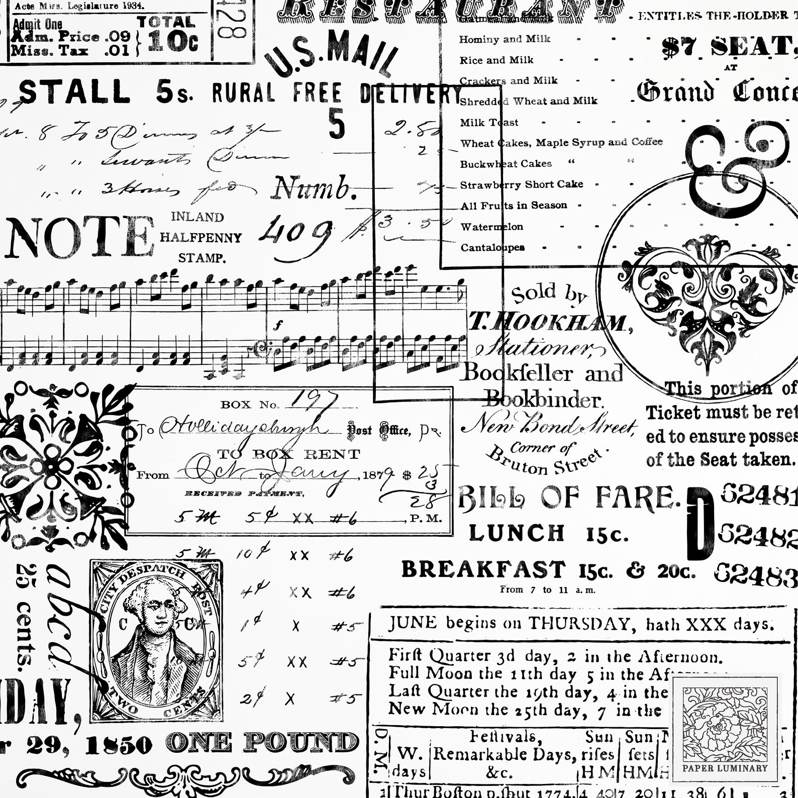 Vintage Text Fragment Overlays: Junk Journal Ephemera (pngs + Svgs ...