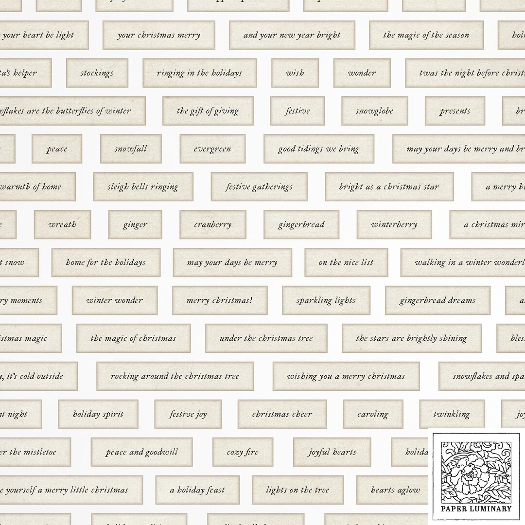 ᴄʜʀɪꜱᴛᴍᴀꜱ - 100+ Christmas Holiday Themed Printable Words & Phrases ...