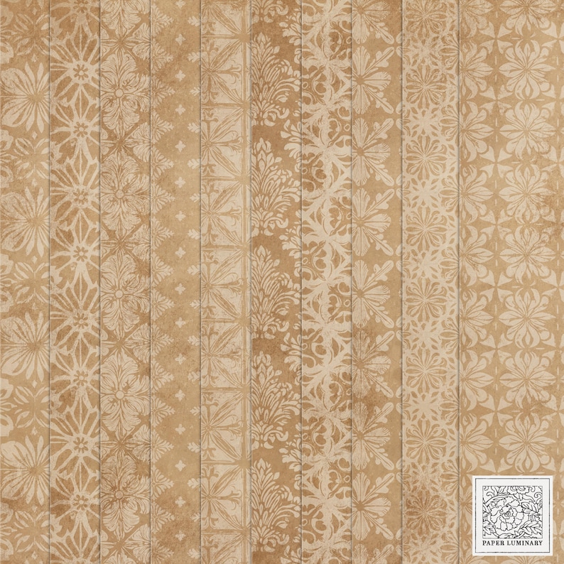 Vintage Brown Papers Digital Printable Paper Set - Vintage Junk Journal ...
