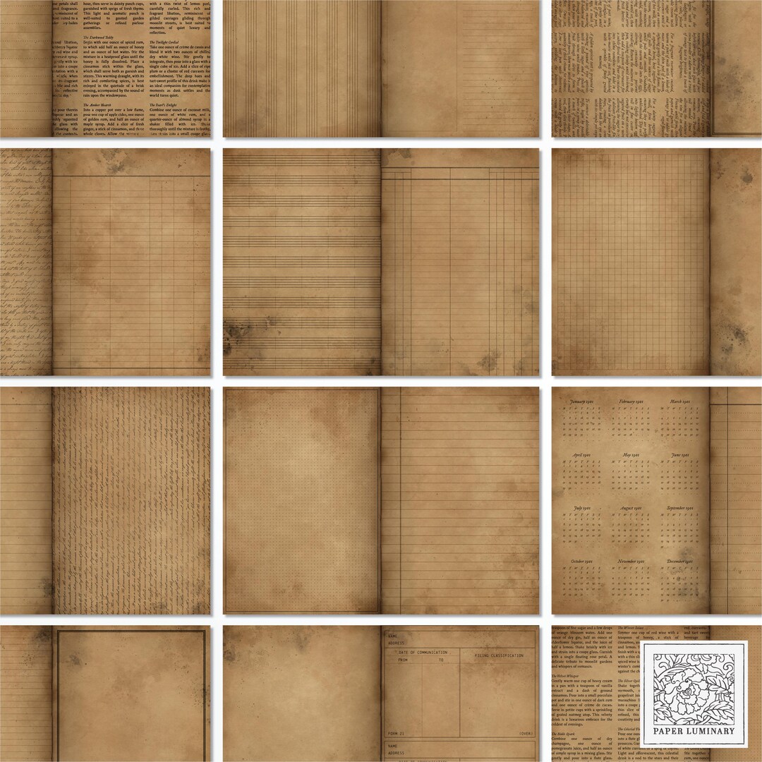 Vintage Luxe Journal Filler Pages: Printable Collage Papers (digital ...