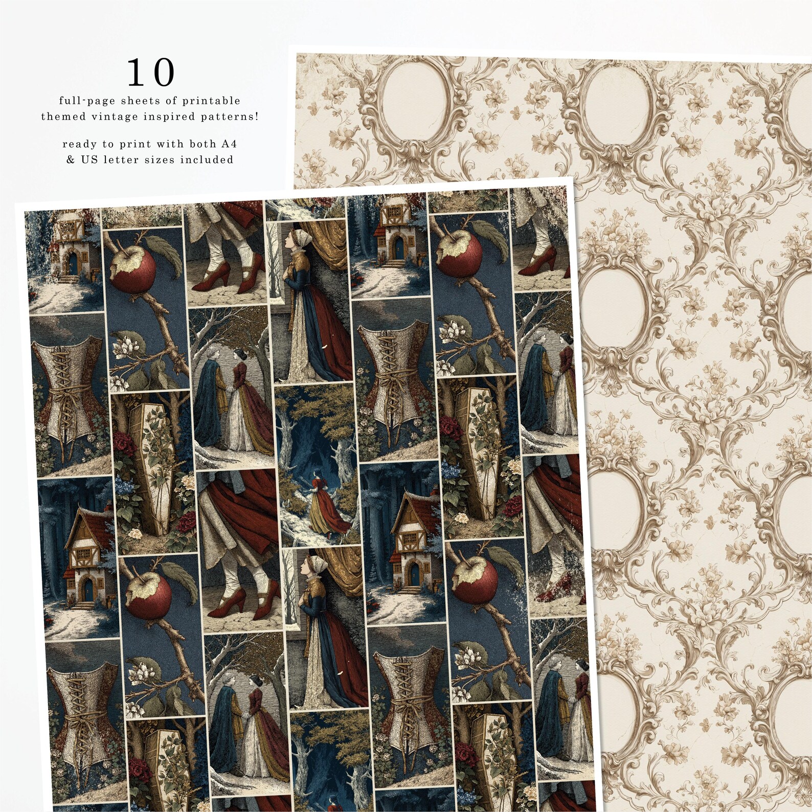 Storybook | Snow White Printable Paper Set - Junk Journal Papers ...