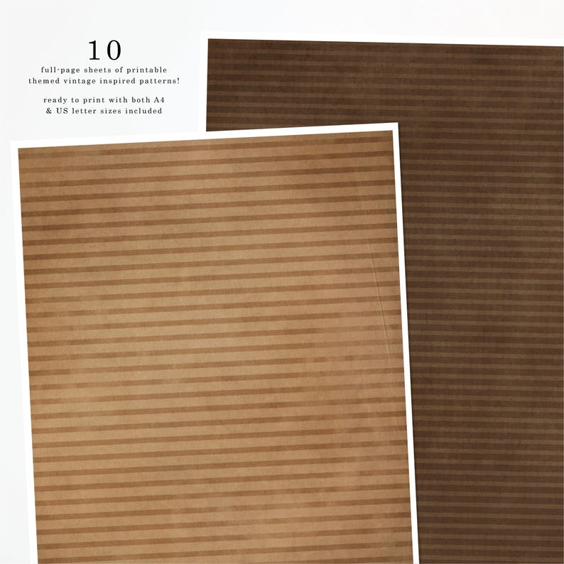 Vintage Ticking Stripe Paper: Rustic Scrapbook Paper (digital Download ...
