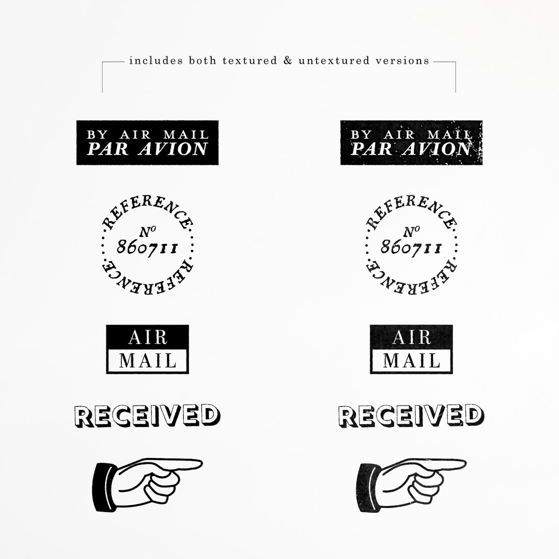 55 Vintage Style Post Mark Overlays pngs Junk Journal Ephemera, Digital ...