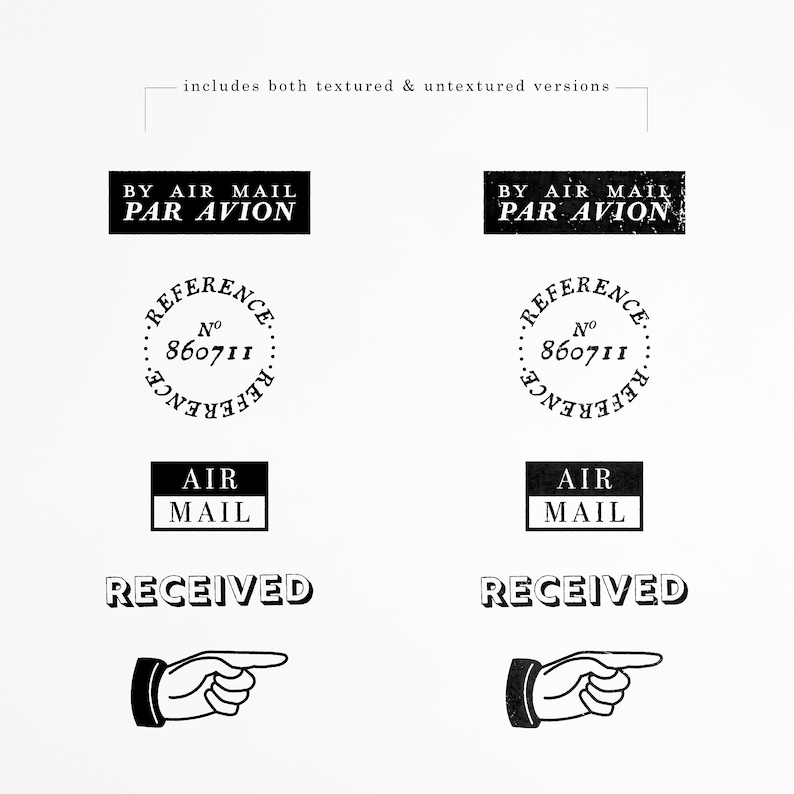 55 Vintage Style Post Mark Overlays (pngs) - Junk Journal Ephemera ...