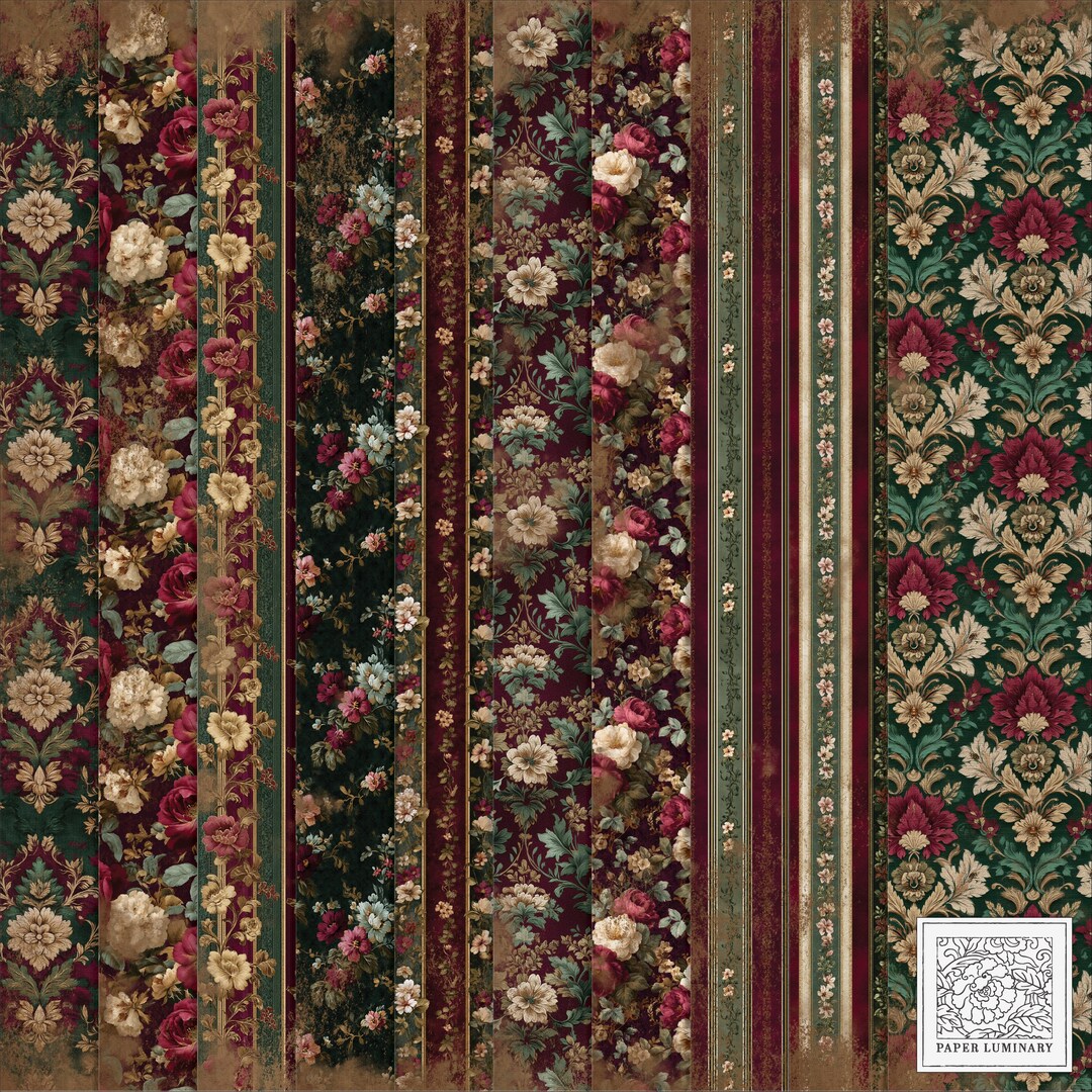 Victorian Floral Printable Paper: Vintage Junk Journal (digital ...