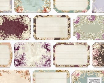 Floral Vintage Labels, Nature Ephemera, Flowers, Junk Journal ...