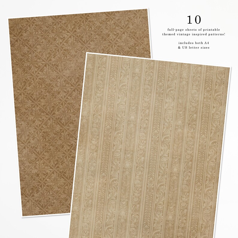 Vintage Brown Papers Digital Printable Paper Set 03 - Vintage Junk ...