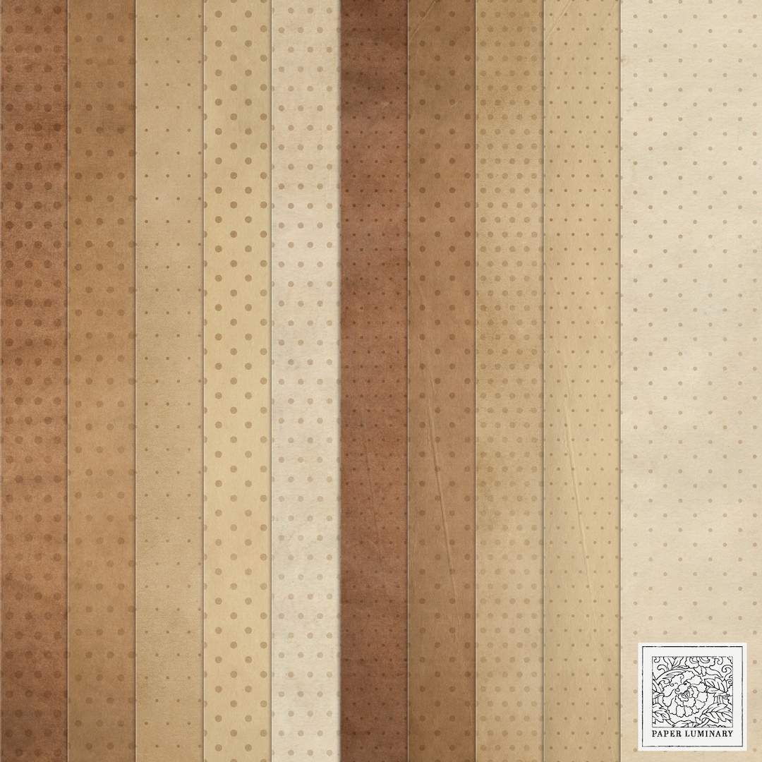 Dotted Vintage Basics Digital Printable Paper Set Brown Vintage Rustic ...