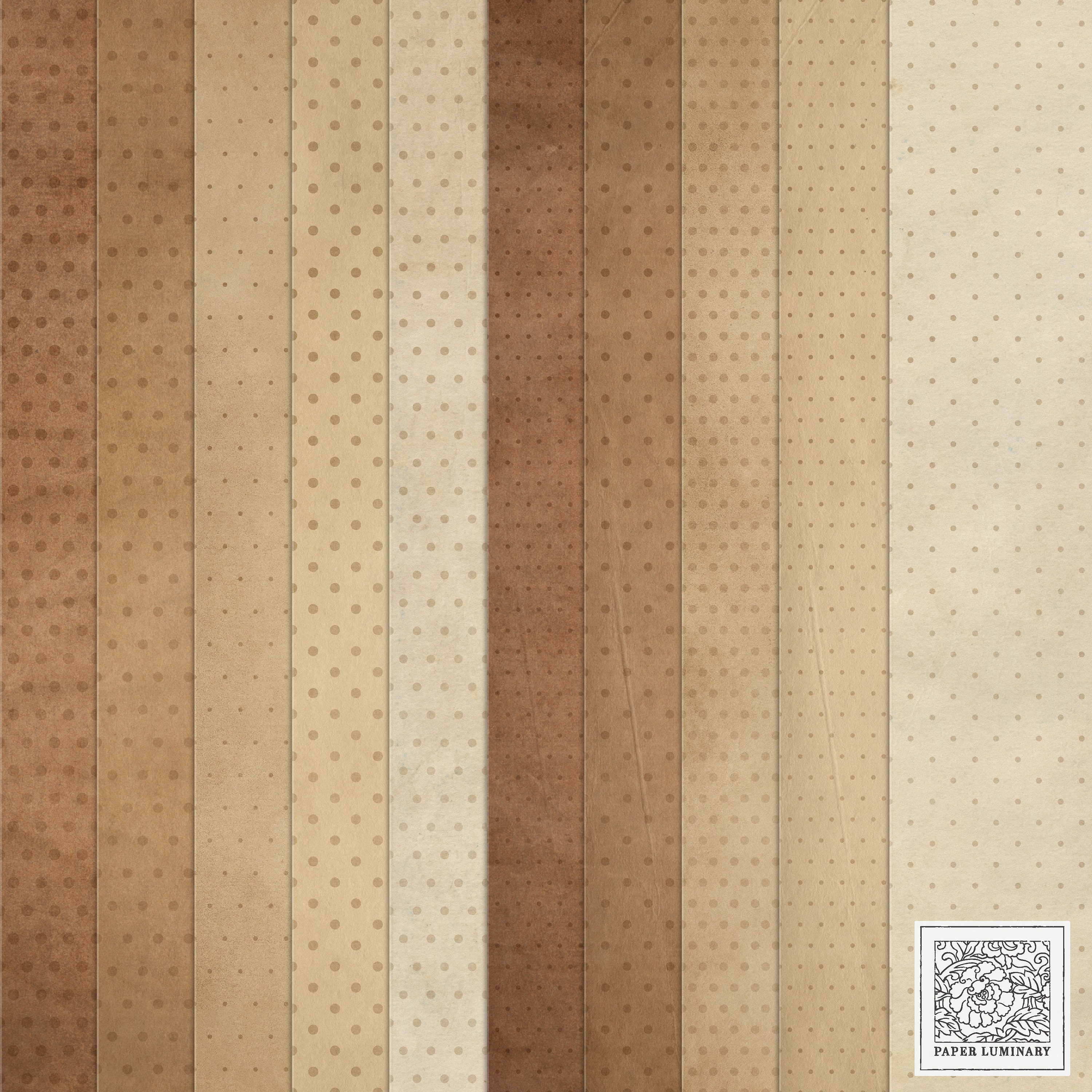 Dotted Vintage Basics Digital Printable Paper Set Brown Vintage Rustic ...