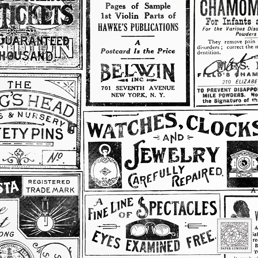 20 Vintage Advert & Label Overlays (pngs + Svgs) - Junk Journal ...