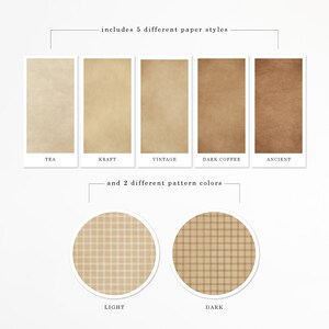 Plaid Vintage Paper Set: Rustic Brown Patterns (digital Download) - Etsy