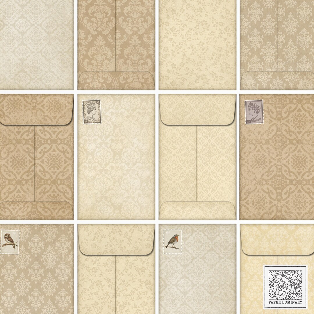 Vintage Basics Printable Coin Envelopes & Note Cards - Junk Journal ...