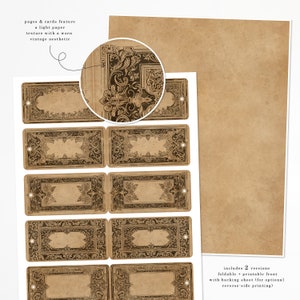 Vintage Victorian Ornate Border Digital Printable Junk Journal Tags ...