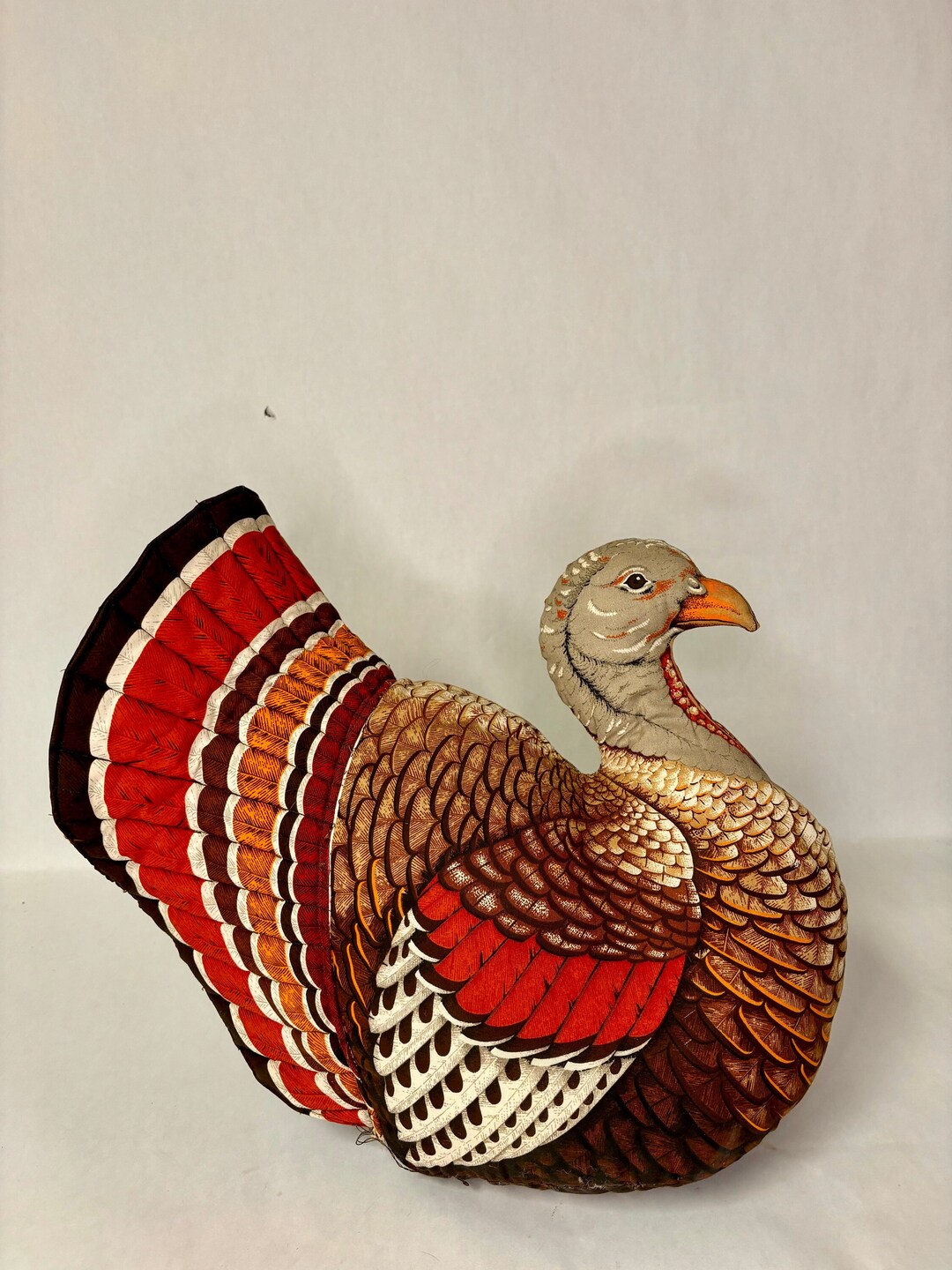 Vintage Fabric Stuffed Turkey Centerpiece - Etsy