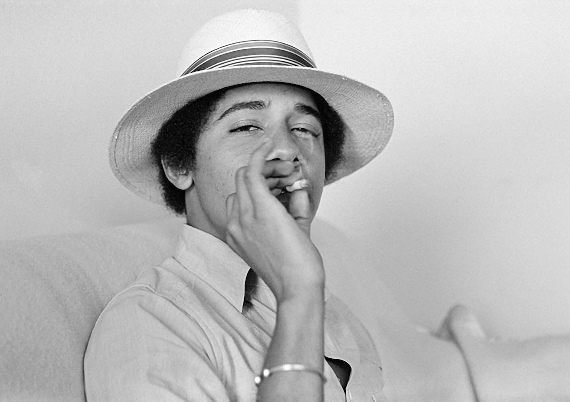 Young Barack Obama Smoking Weed Mounted & Framed print | Etsy