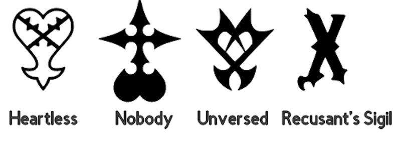 Kingdom Hearts Logo, Character, and Enemy Symbols Decals and Stickers ...