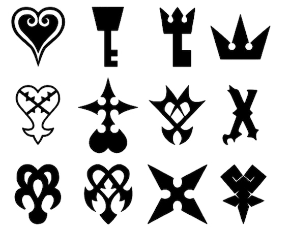 Kingdom Hearts Logo Character and Enemy Symbols Decals and - Etsy