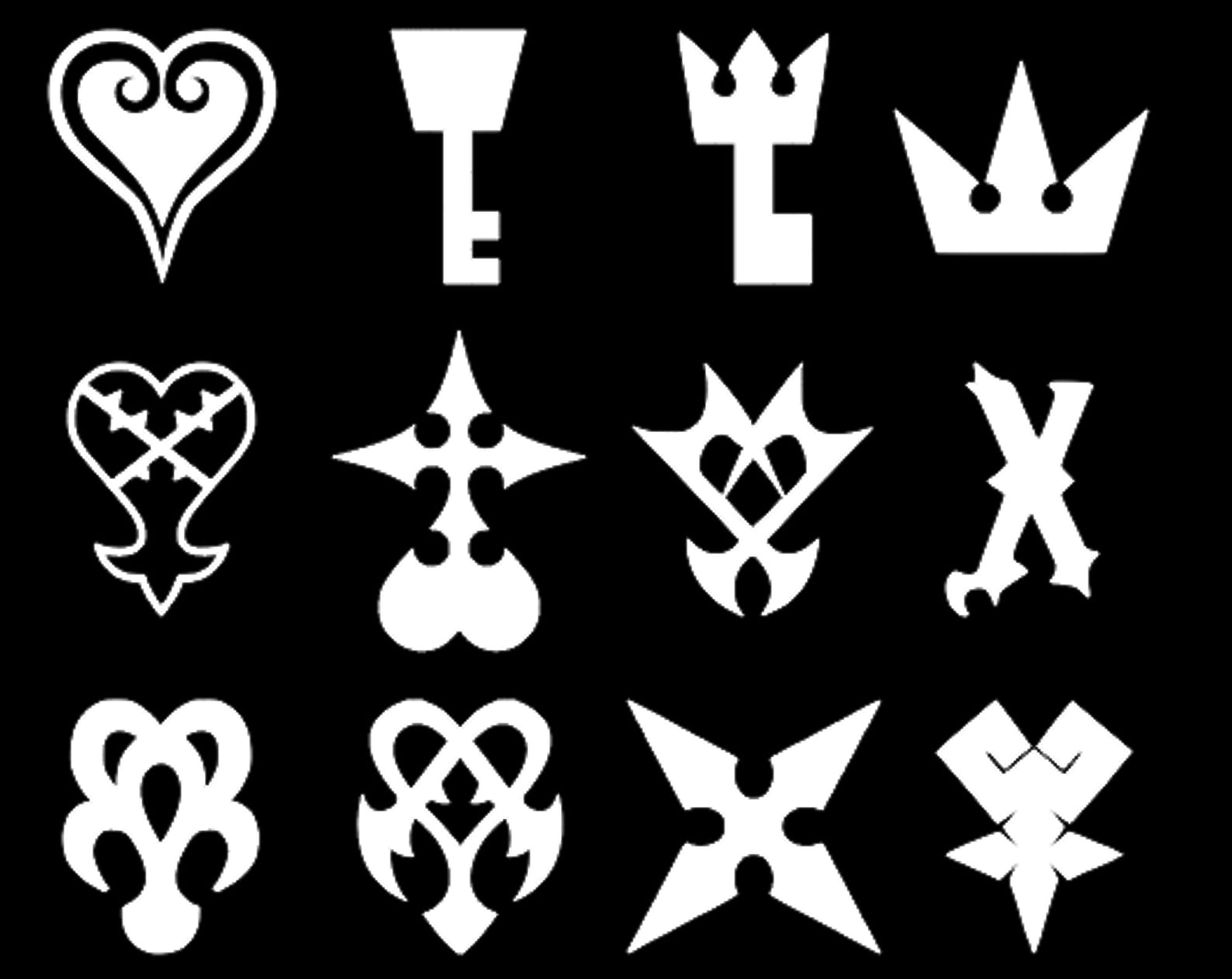 Kingdom Hearts Logo, Character, and Enemy Symbols Decals and Stickers ...