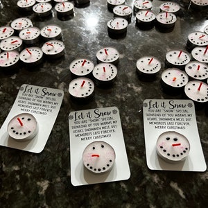 Snowmen Tea Light Candles Stocking Stuffers Christmas Gift Holiday Gift ...