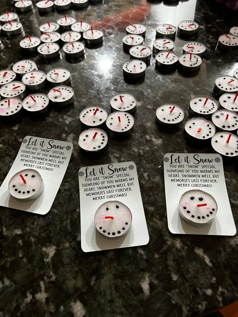 Snowmen Tea Light Candles Stocking Stuffers Christmas Gift Holiday Gift ...
