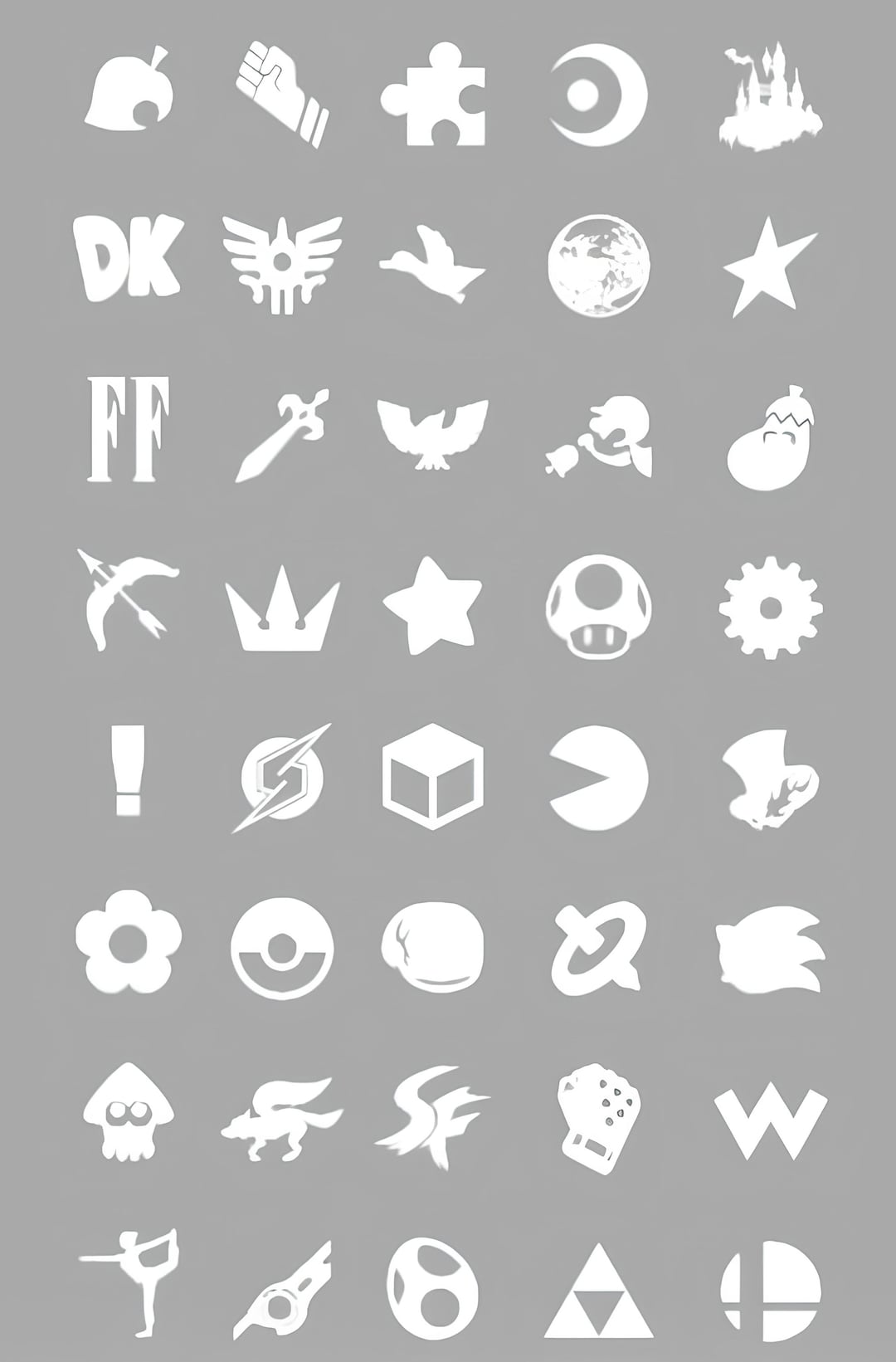 Super Smash Bros Ultimate Logo Character Symbols 5 Inch Vinyl Decal ...