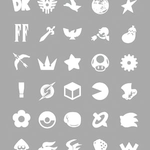 Super Smash Bros Ultimate Logo Character Symbols 5 Inch Vinyl Decal ...