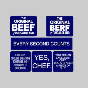 Fx's the Bear Inspired Vinyl Sticker Original Beef of Chicagoland Yes Chef Every Second Counts ...