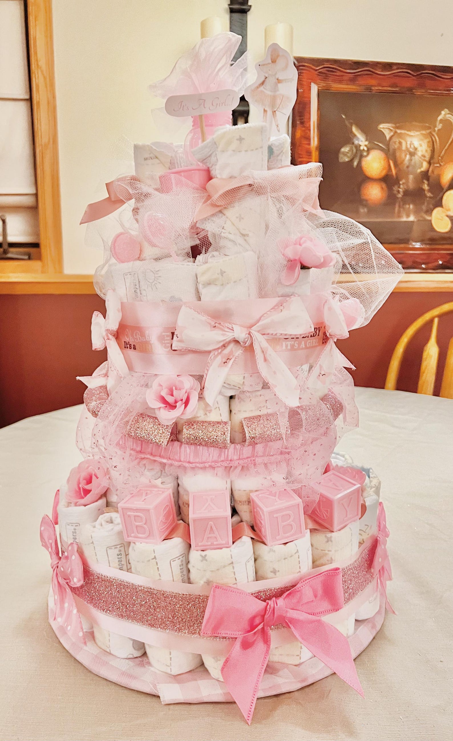 Custom Homemade Diaper Cake - Etsy