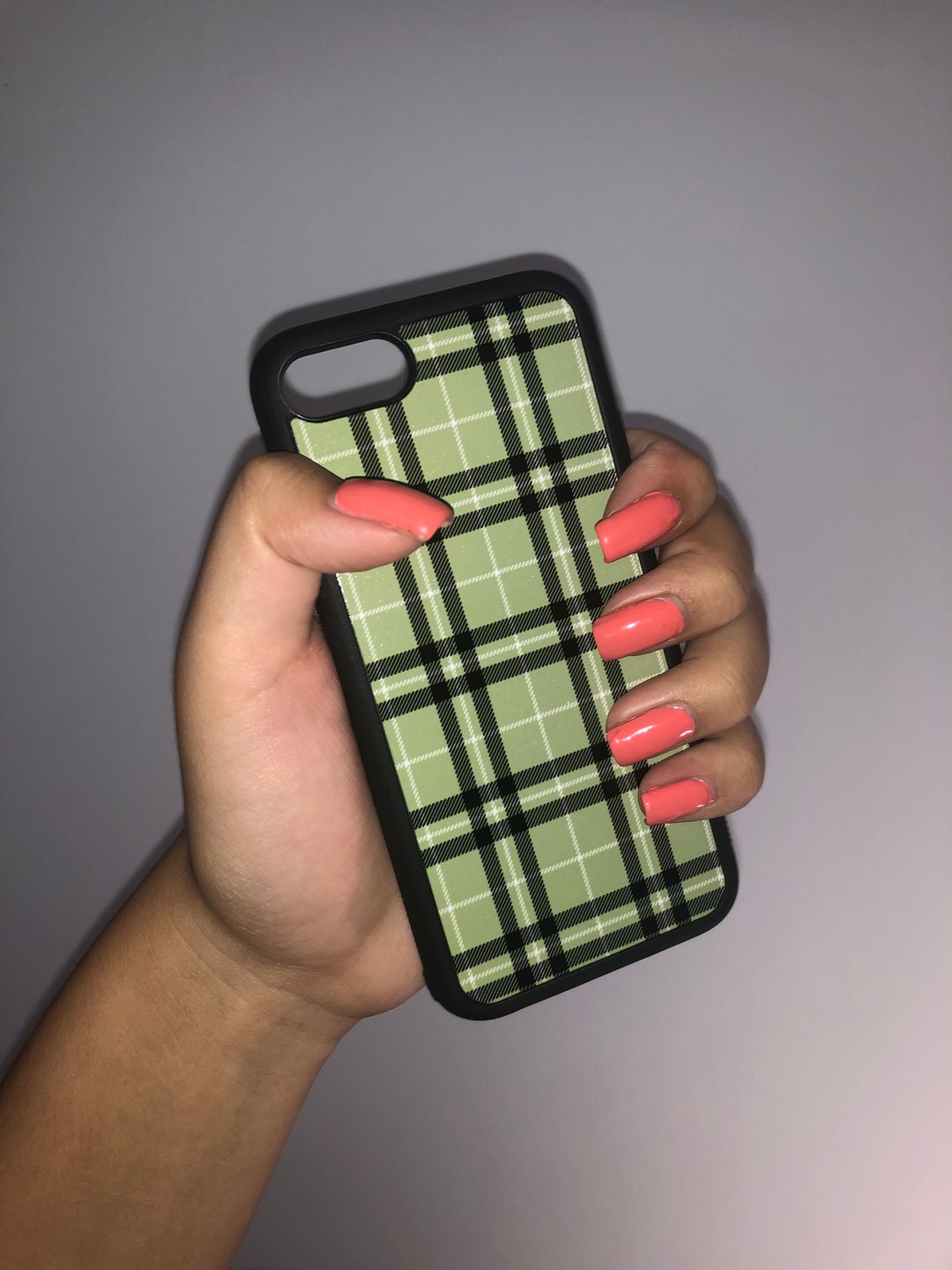 Sage Green Plaid Phone Case, Plaid iPhone Case, Flannel Phone Case ...